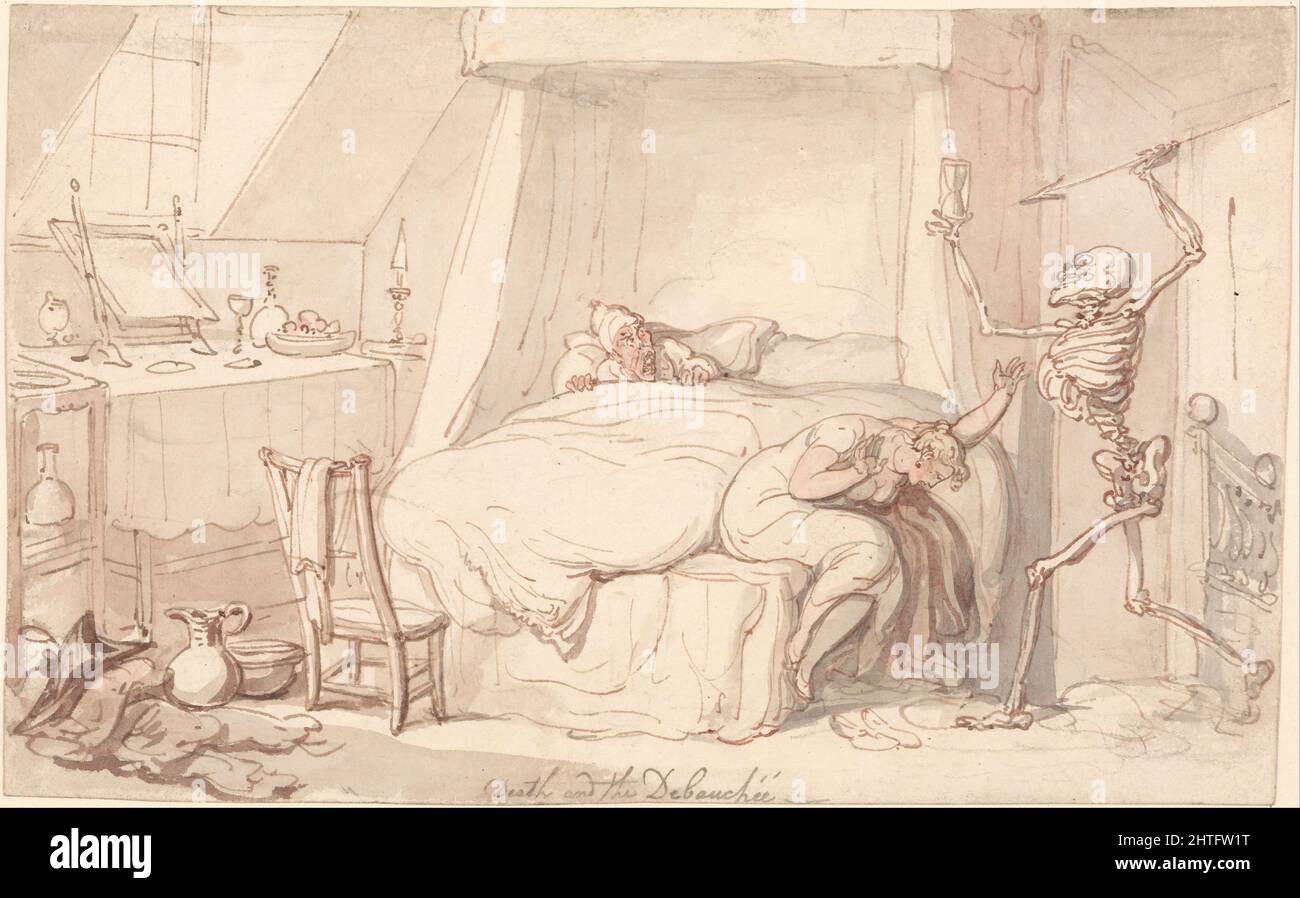 Thomas Rowlandson - Death and the Debauchee Stock Photo - Alamy