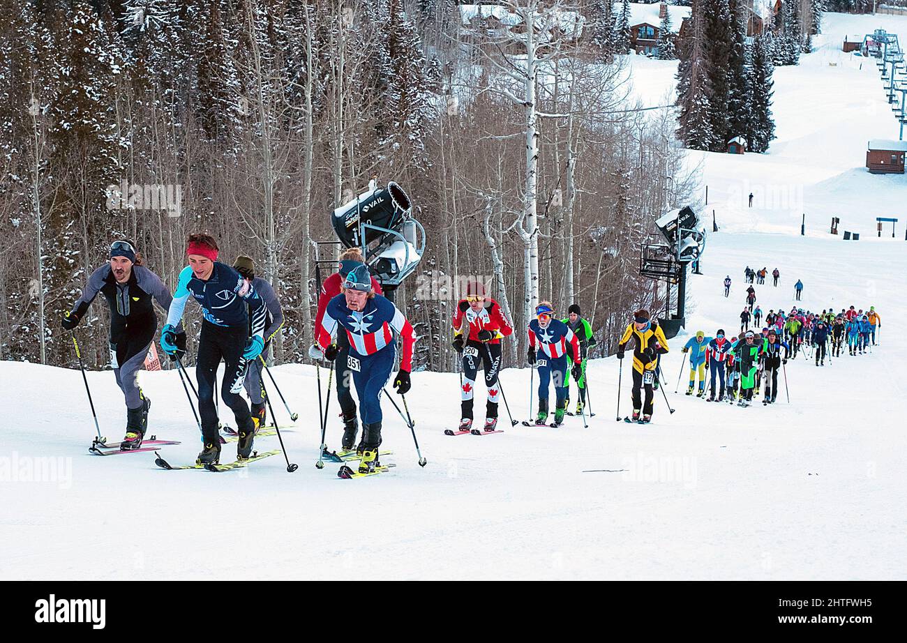 February 27, 2022: John Rauen #354, USA National SKIMO Team member ...