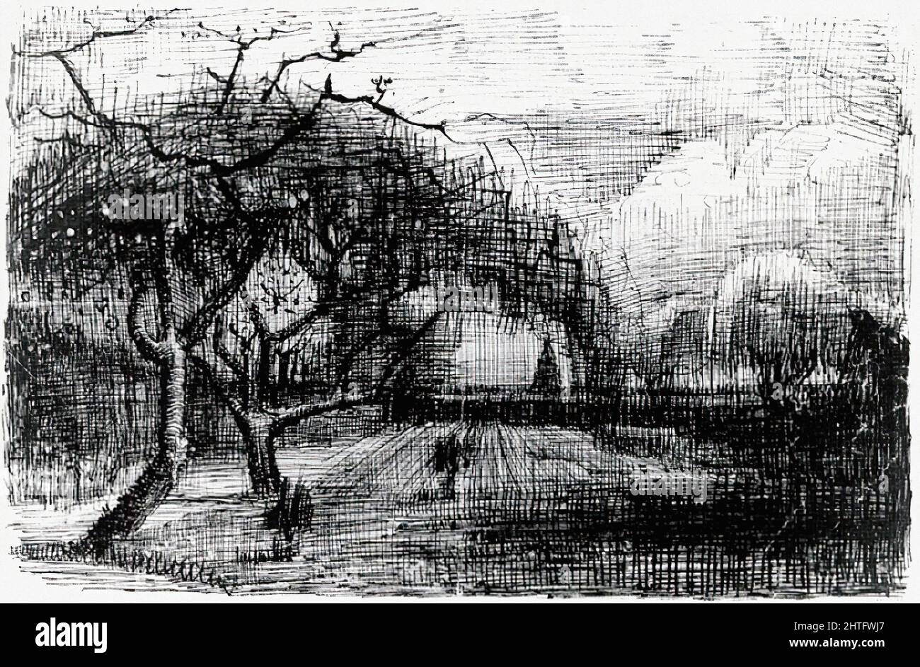 Vincent Van Gogh - Parsonage with Flowering Trees 1884 Stock Photo - Alamy