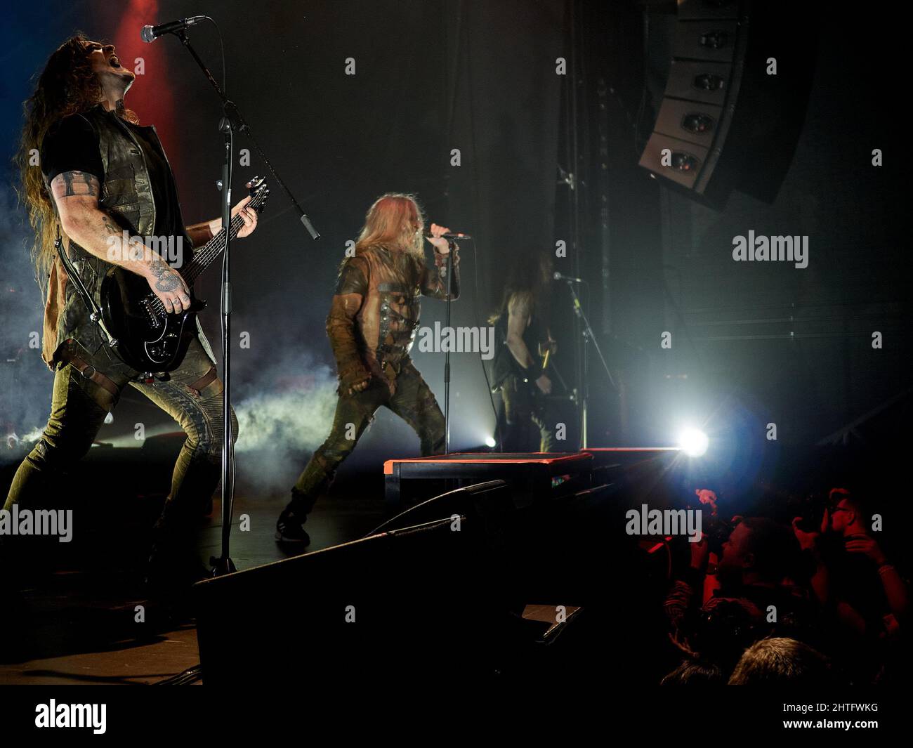 The Pain group on stage during a performance in Moscow.Peter Tägtgren ...