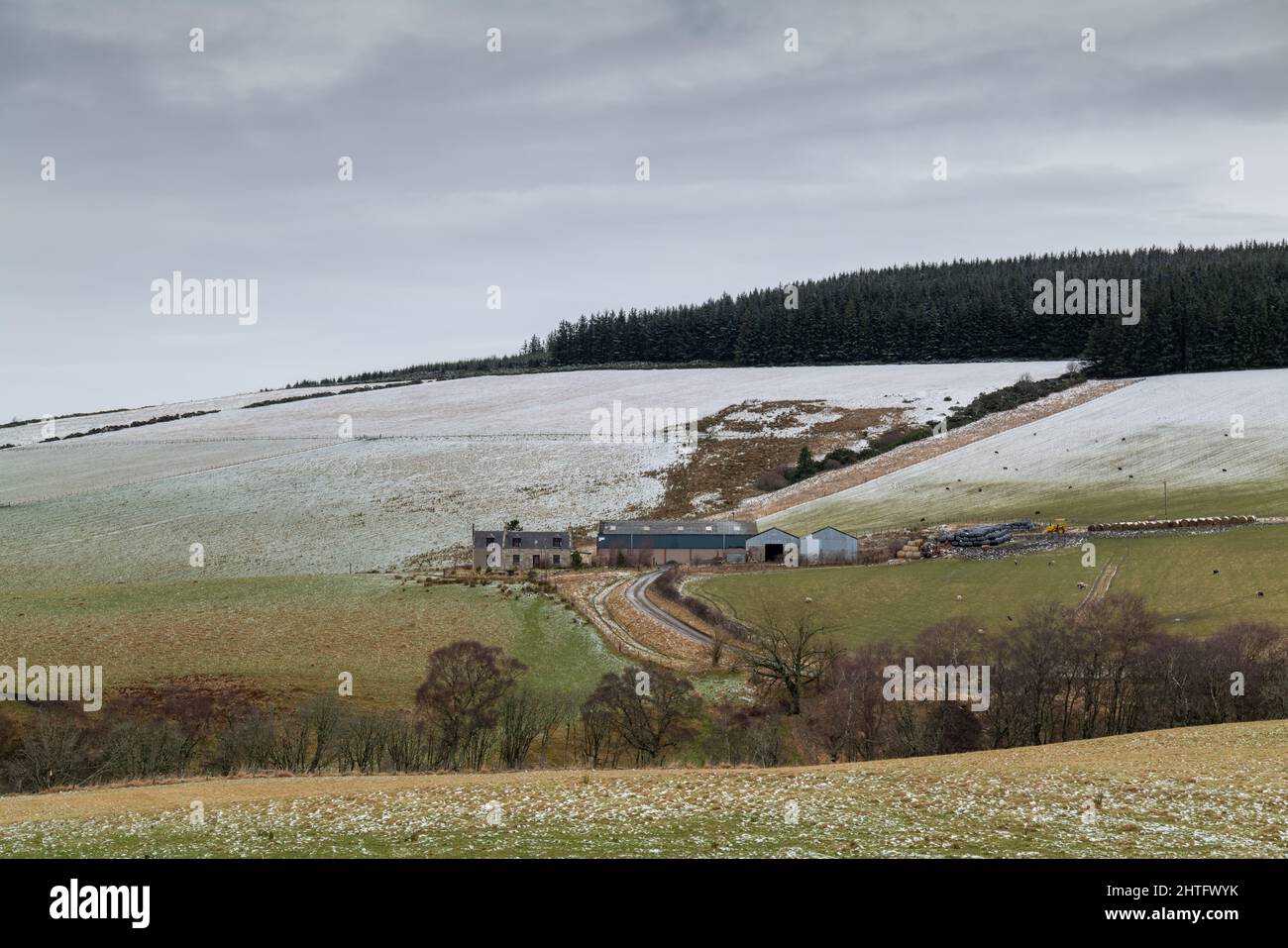16 February 2022. A920 Huntly to Dufftown Road, Moray, Scotland. This ...