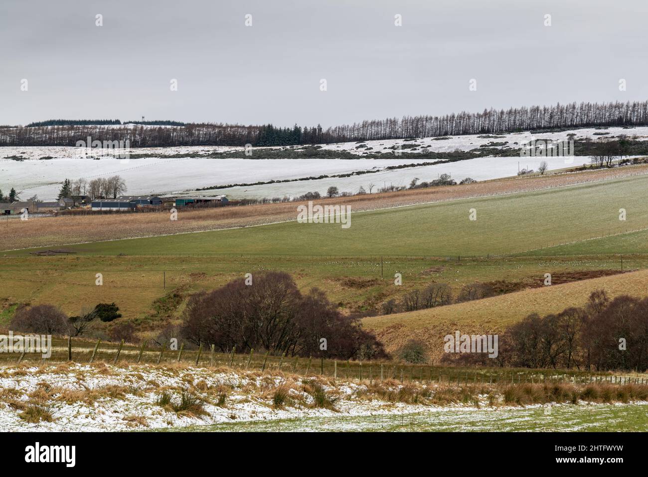 16 February 2022. A920 Huntly to Dufftown Road, Moray, Scotland. This ...