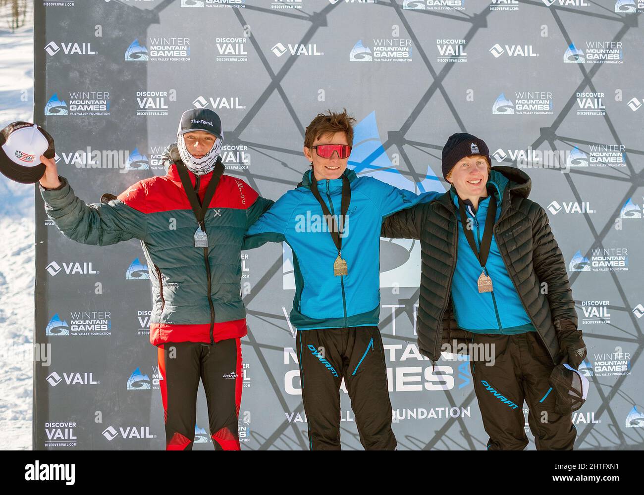 February 27, 2022: The U18 podium, Truett Bennett (left), Griffing ...