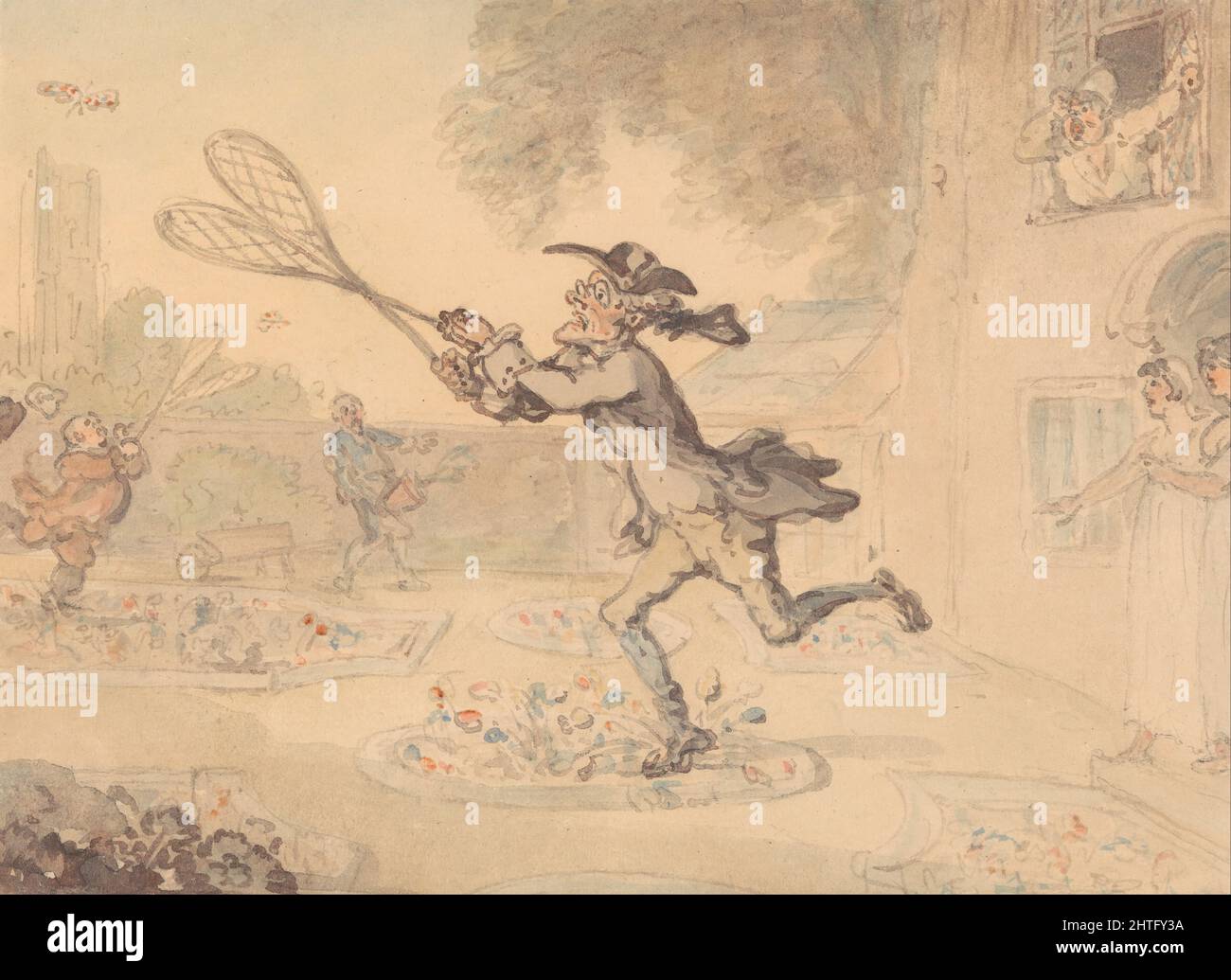 Thomas Rowlandson - Butterfly Hunting Stock Photo - Alamy