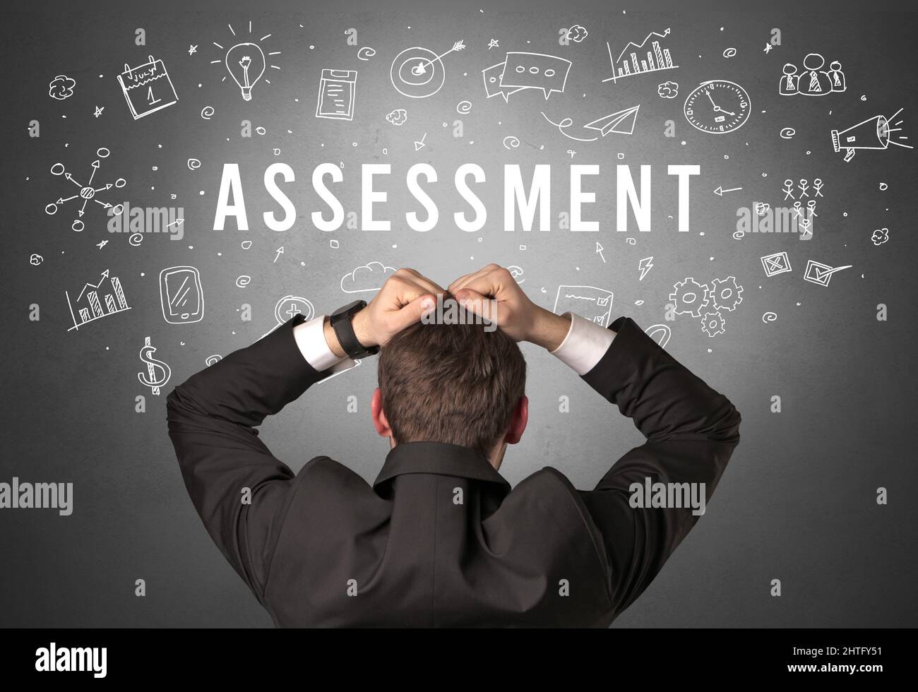 Rear view of a businessman Stock Photo - Alamy