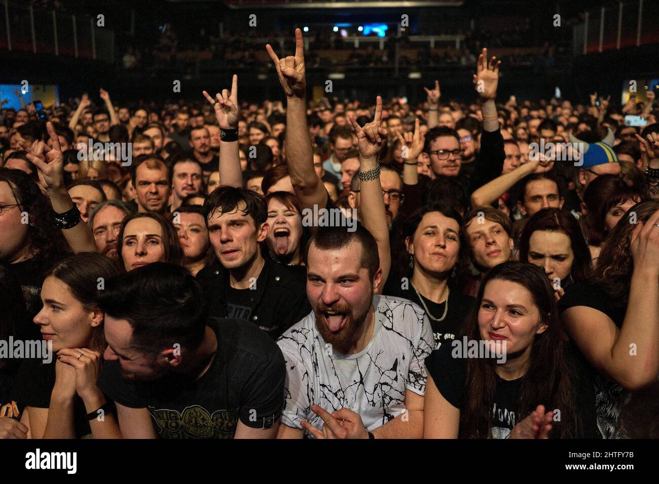 Moscow, Russia. 23rd Feb, 2022. A crowd of fans in the hall during the ...