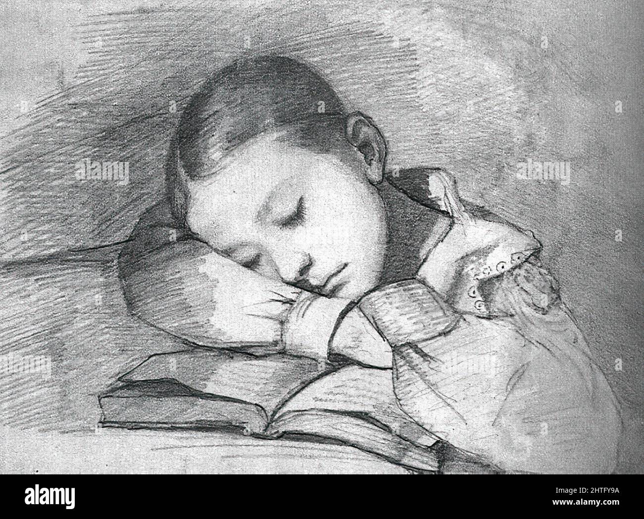 Gustave Courbet - Portrait Juliette Courbet Sleeping Child 1841 Stock ...
