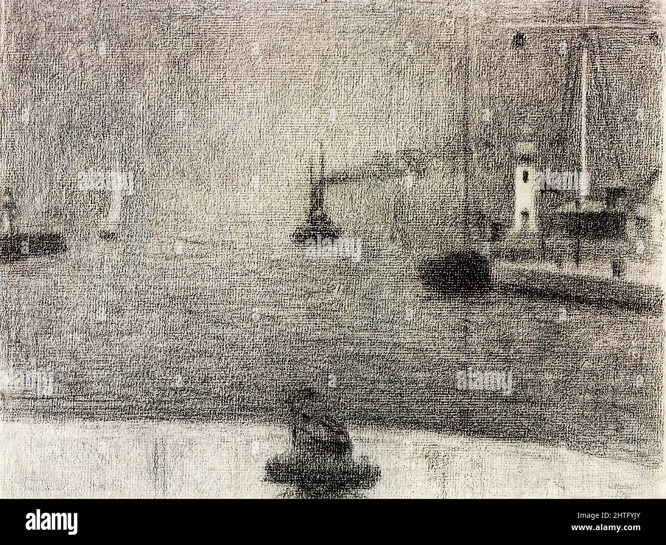 Georges Seurat - Port Honfleur 1886 Db69 1886 Stock Photo - Alamy