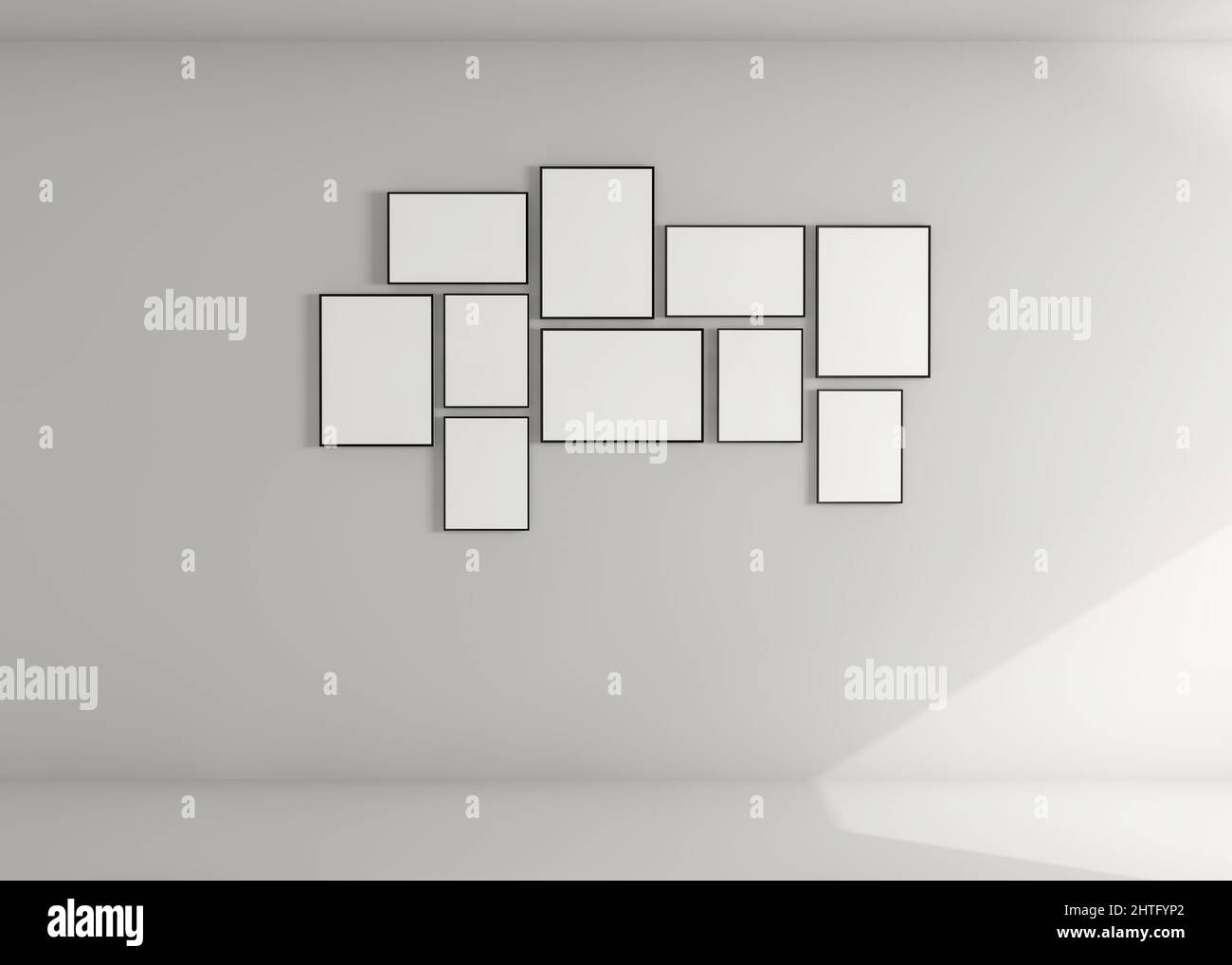 Conceptual illustration of a white room wall with a copy space Stock ...