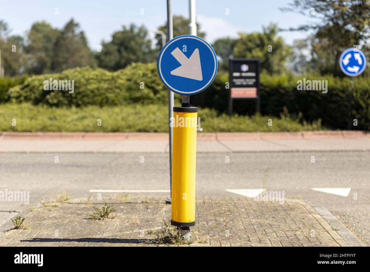Dutch traffic sign before a rotunda Stock Photo - Alamy