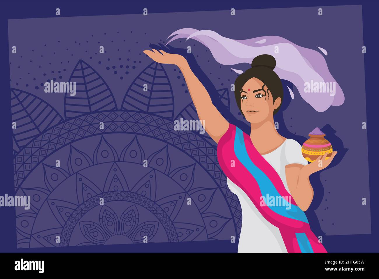 hindu woman and powder character Stock Vector Image & Art - Alamy