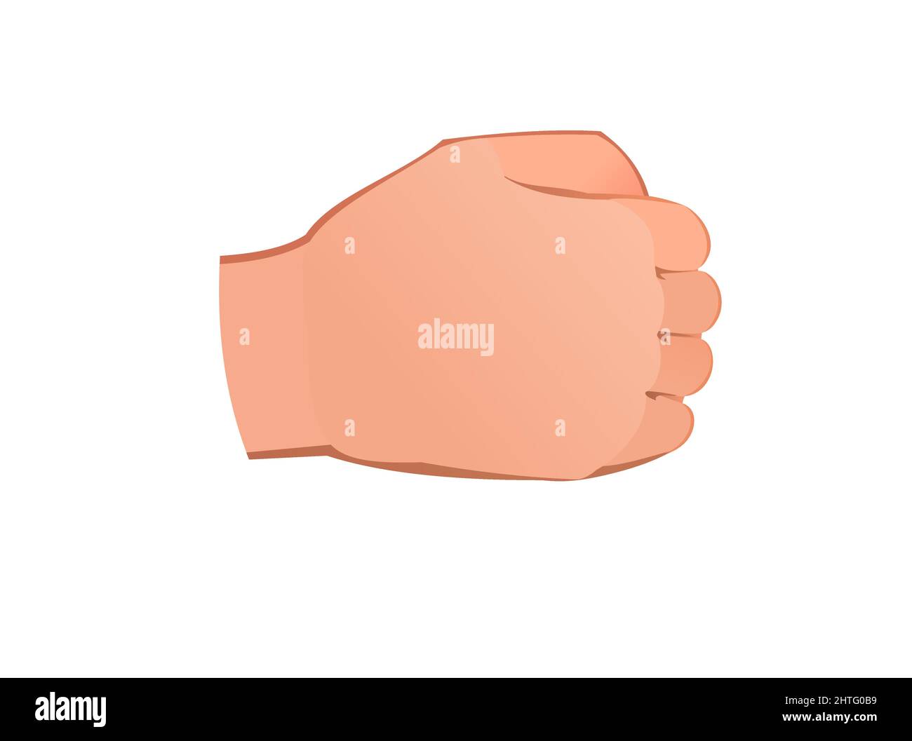 Hand Clenched in fist. The object isolated on white background. Funny ...