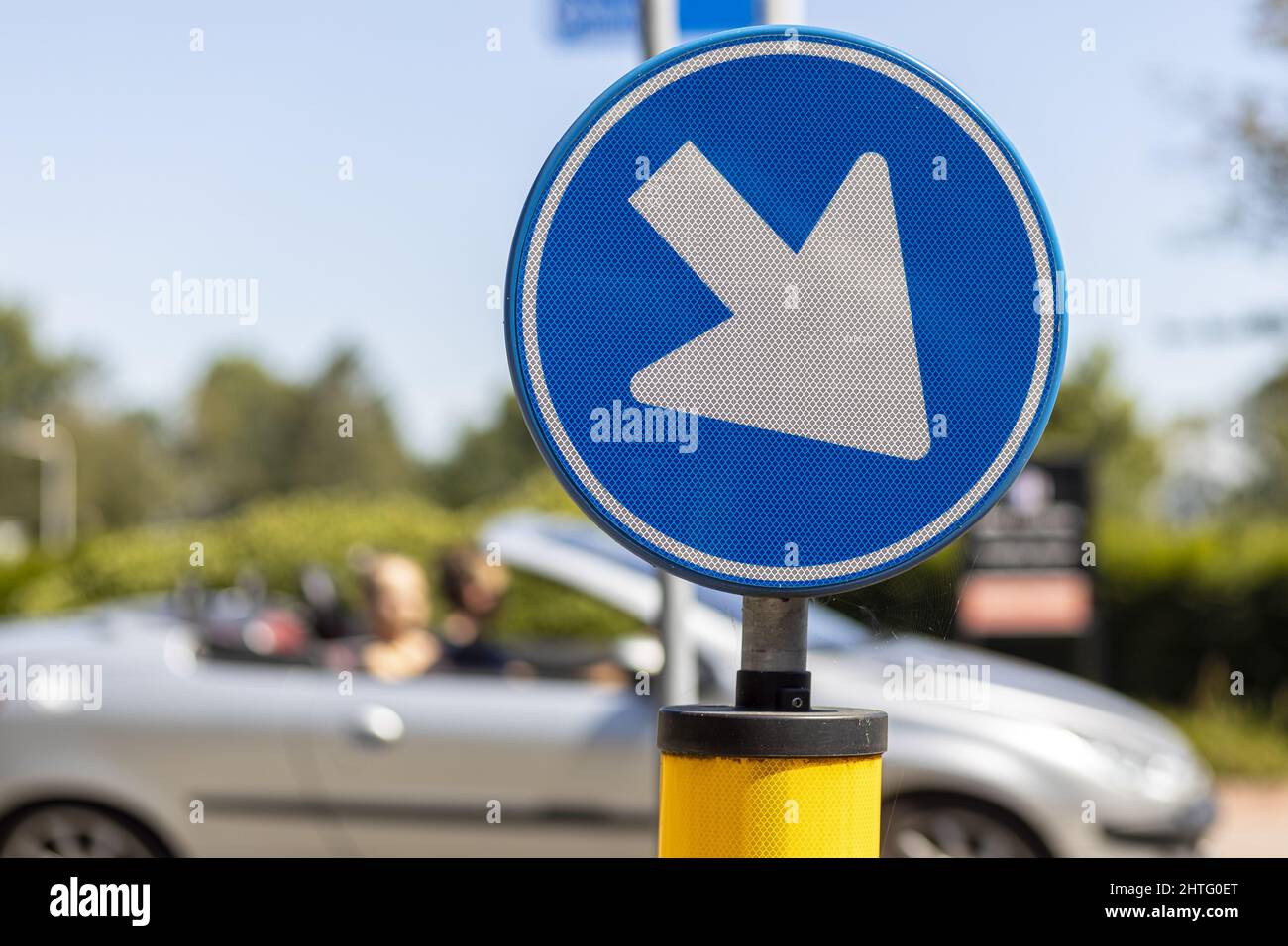 Dutch traffic sign with car behind Stock Photo - Alamy