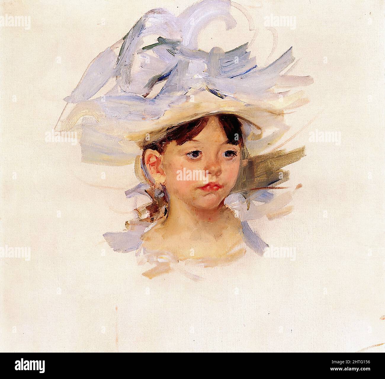 Mary Cassatt (1843-1826) - Sketch Ellen Mary Cassatt Big Blue Hat 1905 ...