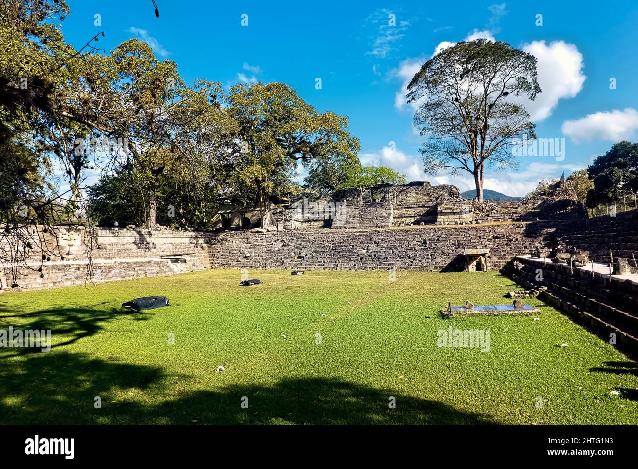 The East Court at the Copan Mayan Ruins, Copan Ruinas, Honduras Stock ...