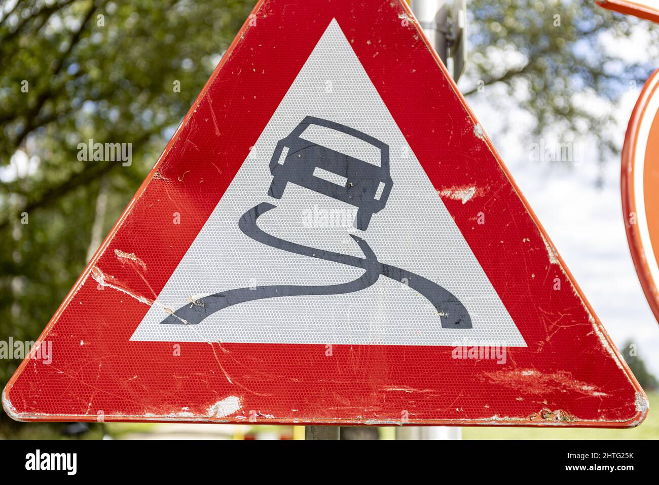 Dutch traffic sign warning board Stock Photo - Alamy