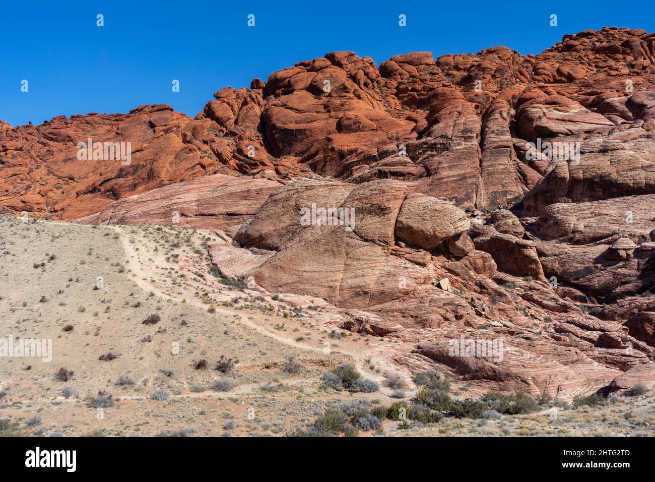 Red Rock Canyon rock formation in Nevada with blue sky Stock Photo - Alamy