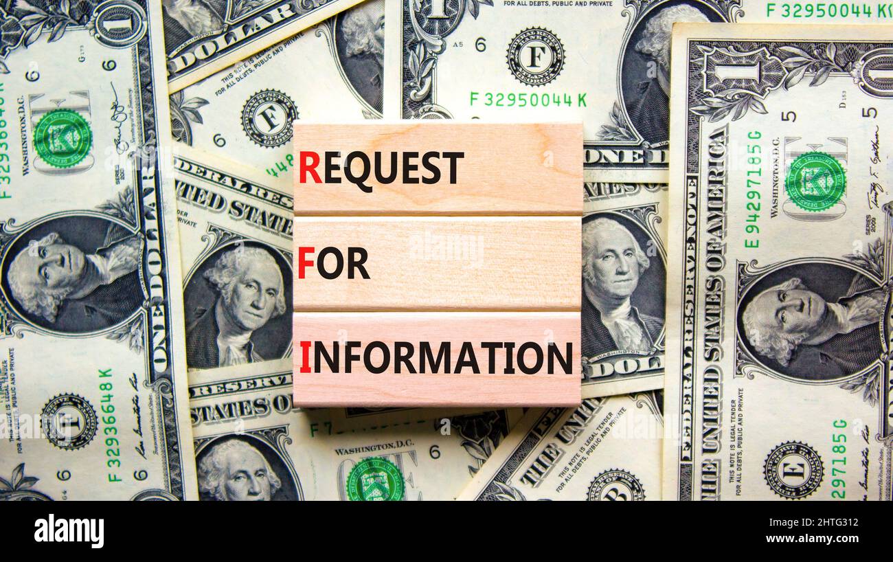 RFI request for information symbol. Concept words RFI request for ...