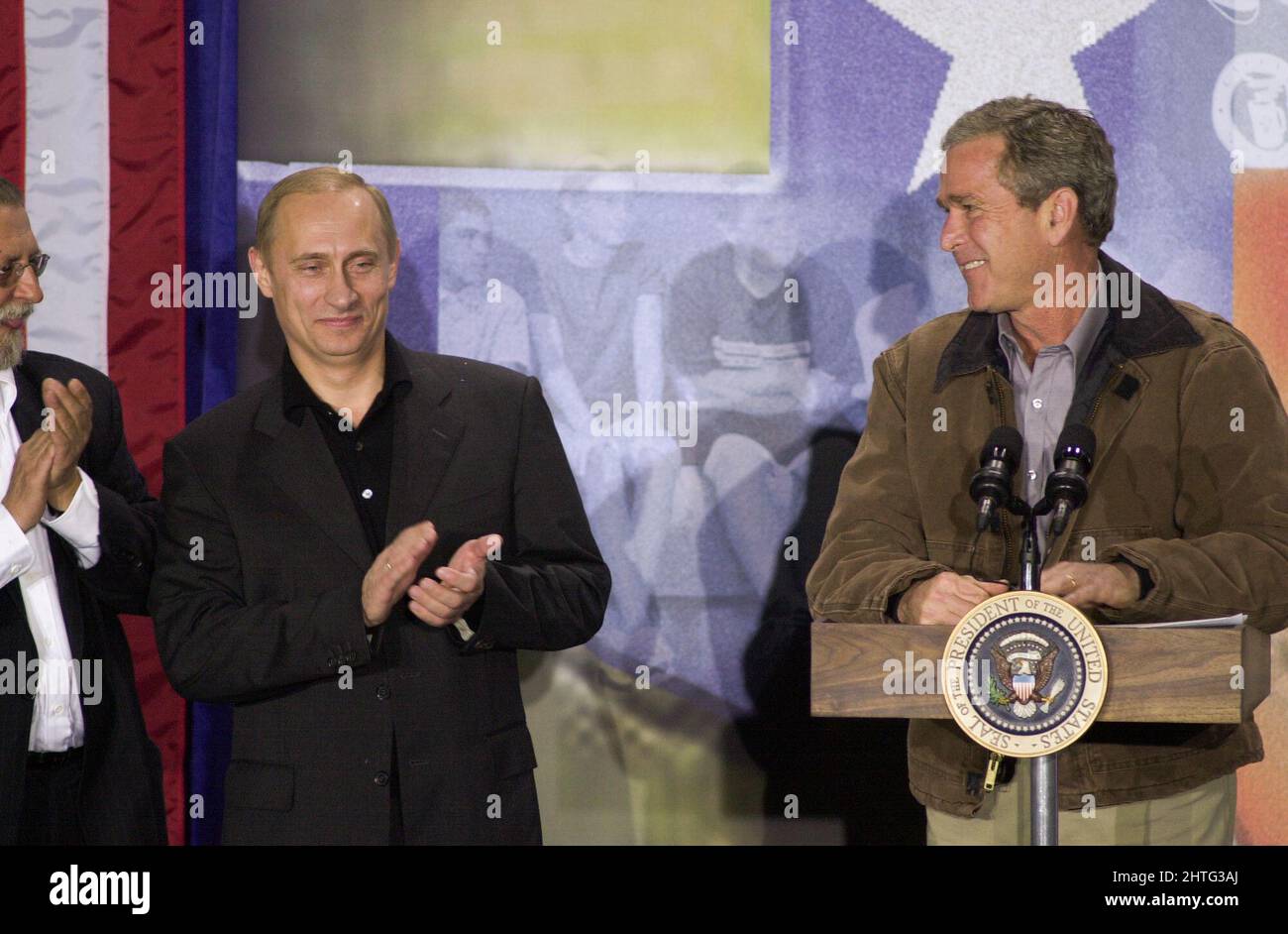 November 15, 2001: U.S. President GEORGE W. BUSH along with Russian ...