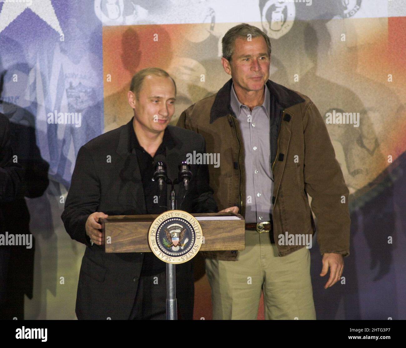 November 15, 2001: U.S. President GEORGE W. BUSH along with Russian ...