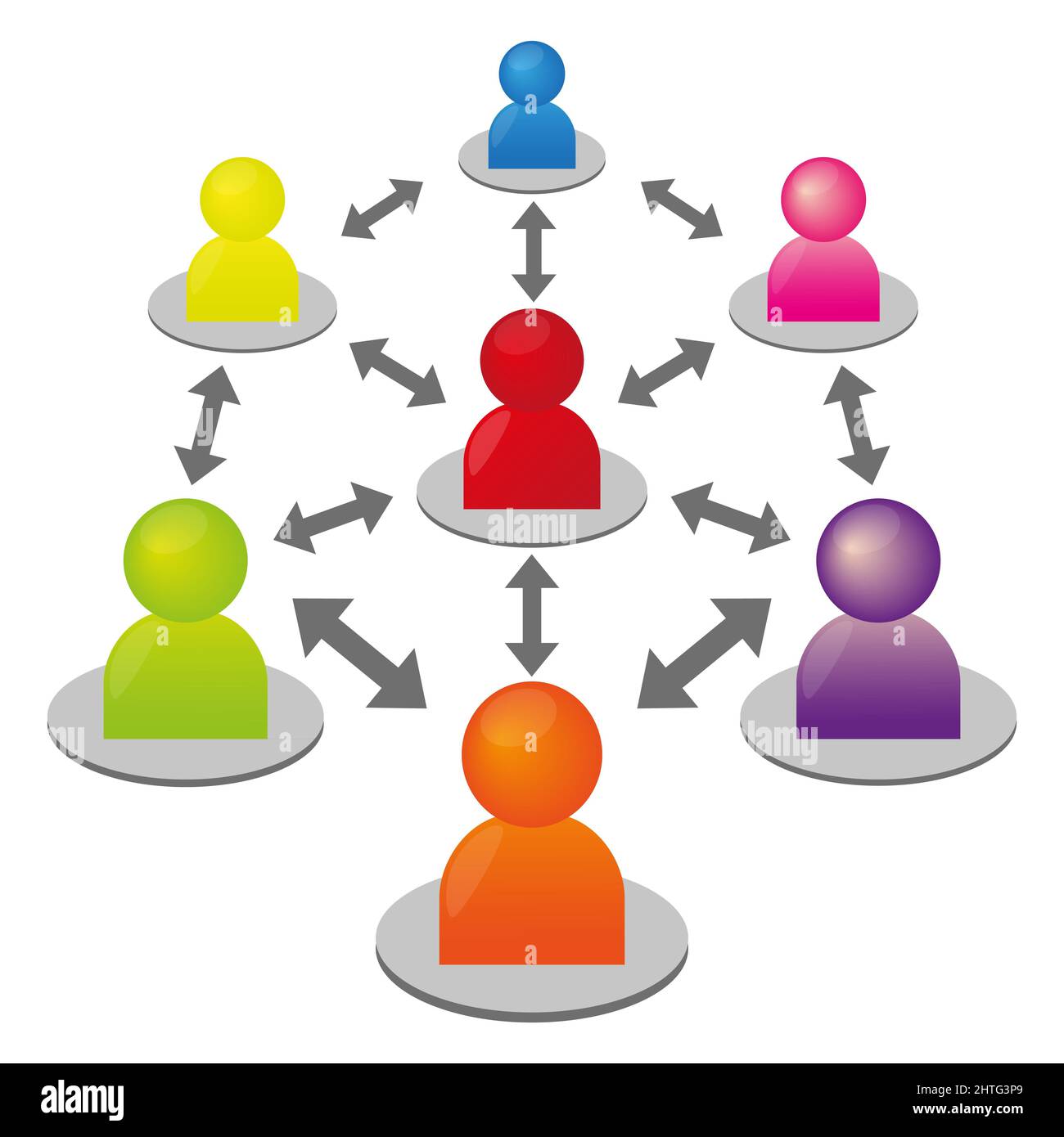 Illustration of a colorful connection network on an isolated background ...