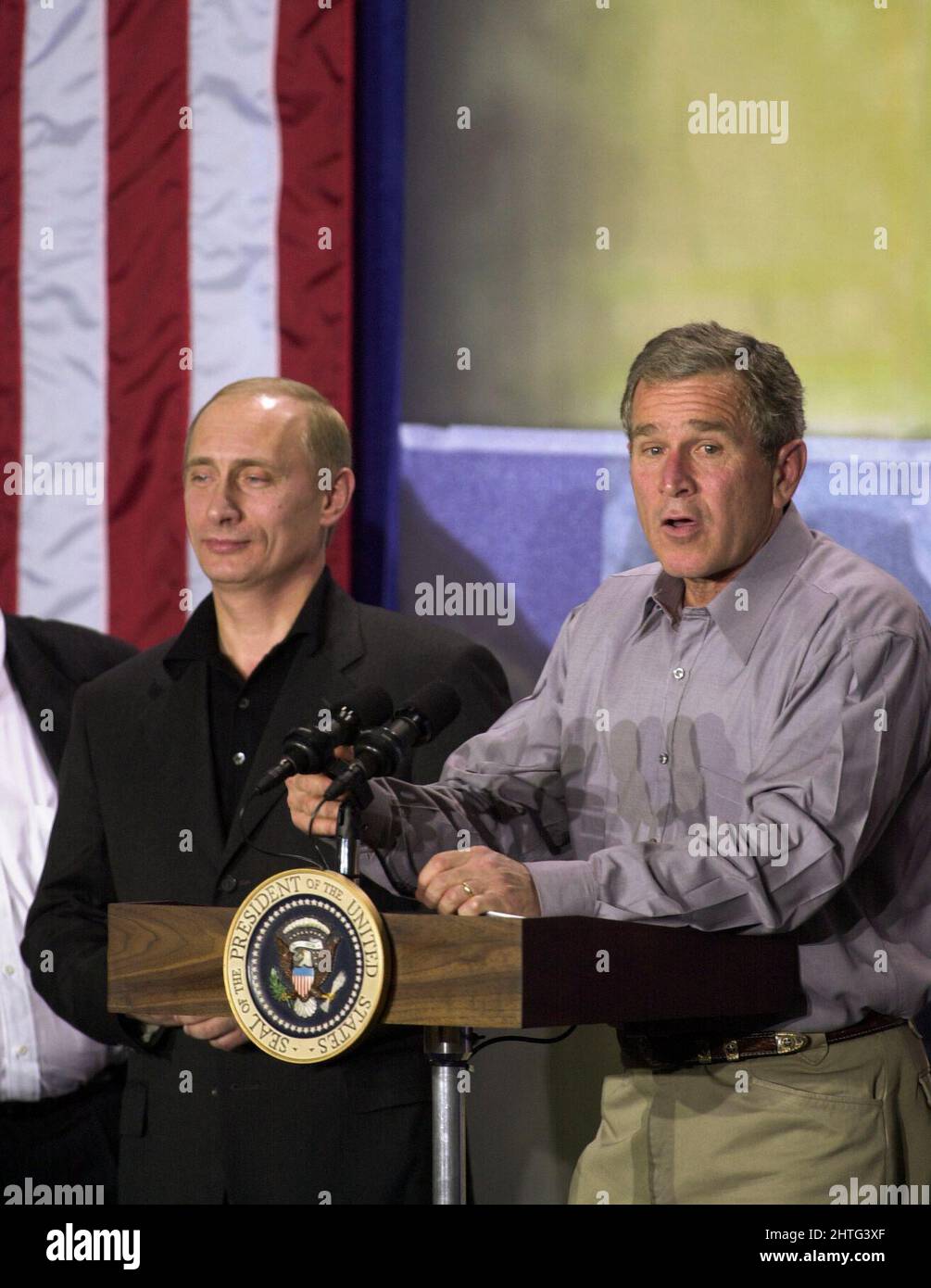 November 15, 2001: U.S. President GEORGE W. BUSH along with Russian ...