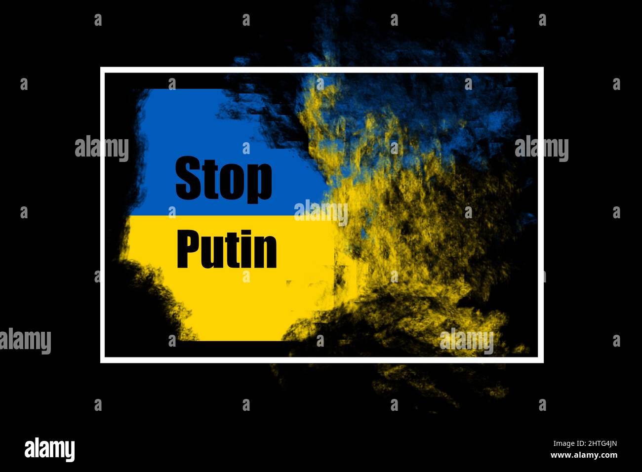 Ukrainian flag,stop putin, inscription on flag stop putin, ukrainian ...