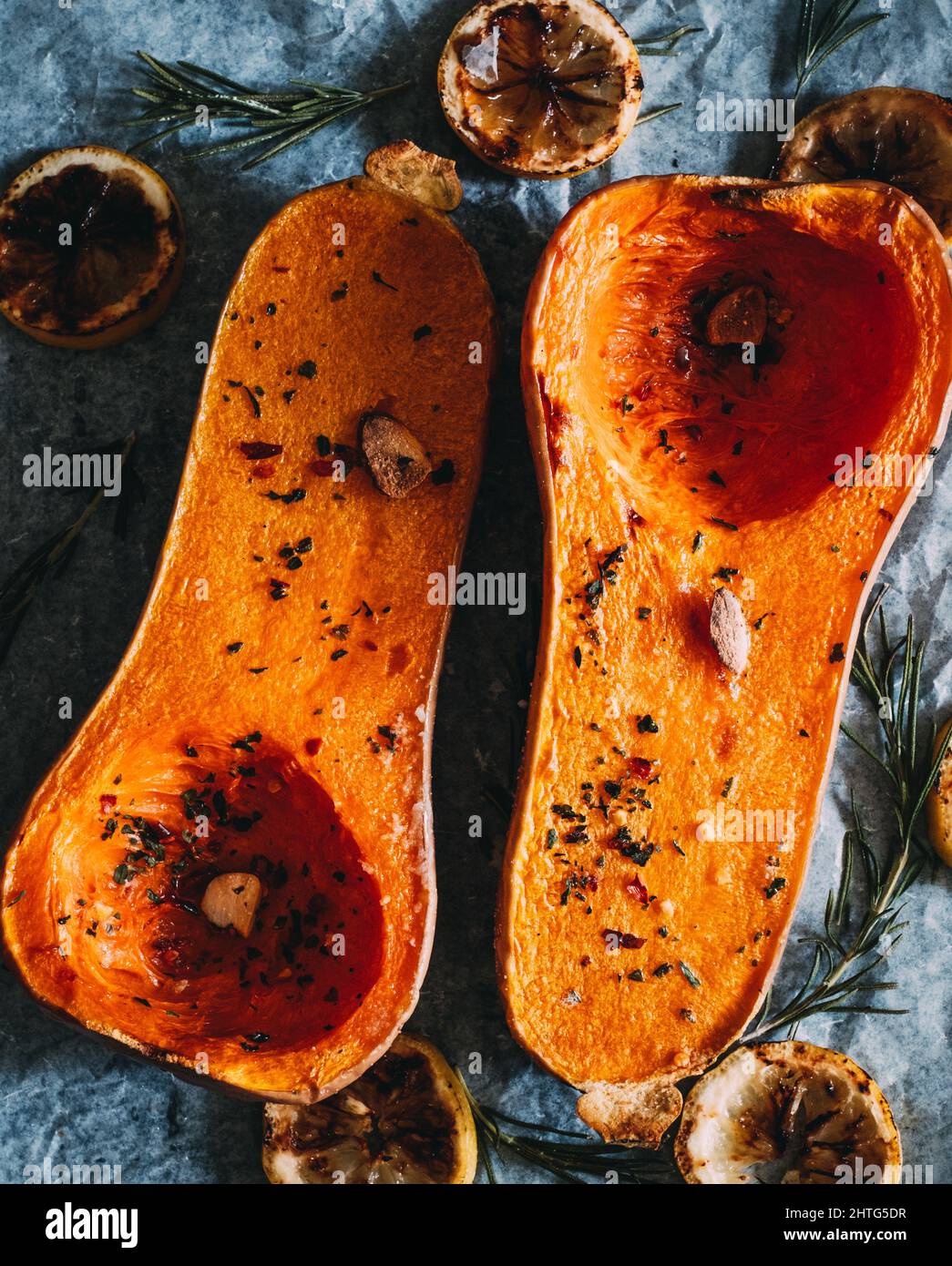 Top view of roasted whole Butternut squash Stock Photo - Alamy