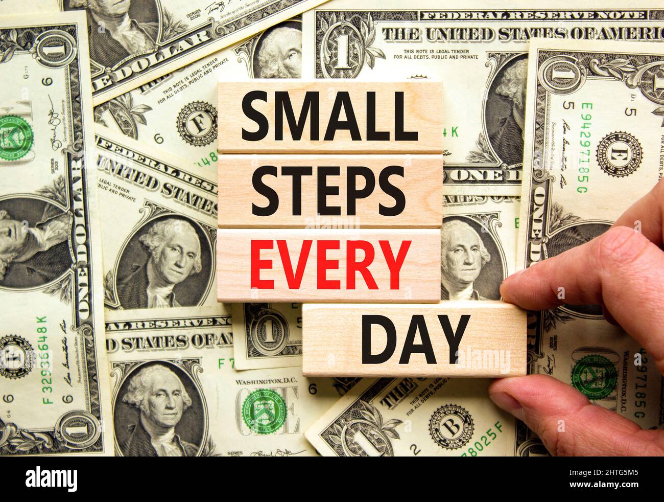 Small steps every day symbol. Concept words Small steps every day on ...