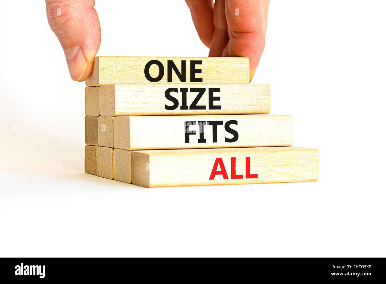 One size fits all symbol. Concept words One size fits all on wooden ...
