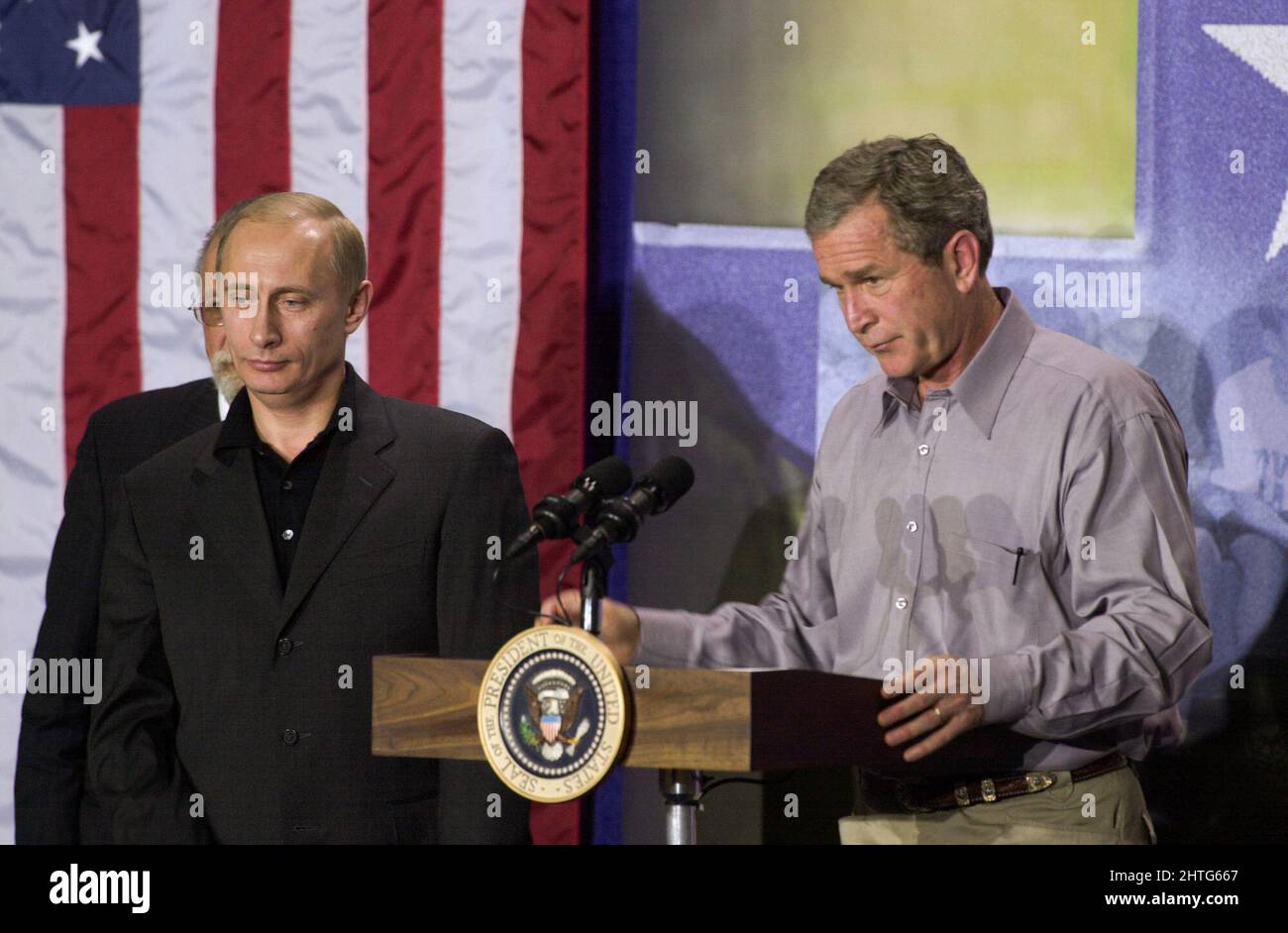 U.S. President GEORGE W. BUSH along with Russian President VLADIMIR ...