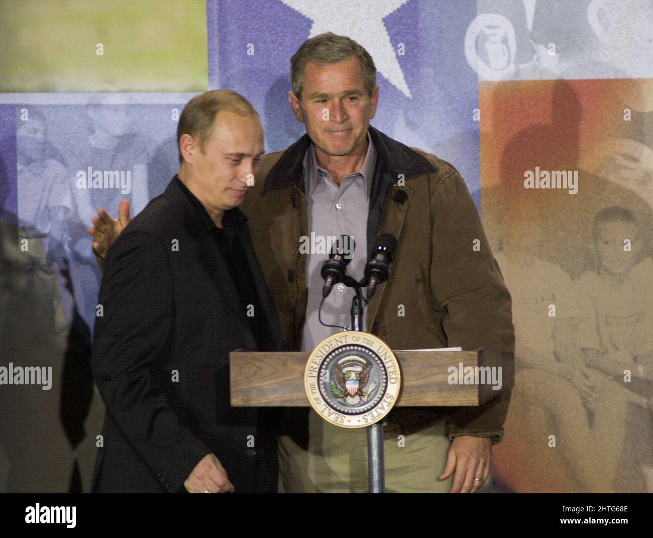 U.S. President GEORGE W. BUSH along with Russian President VLADIMIR ...
