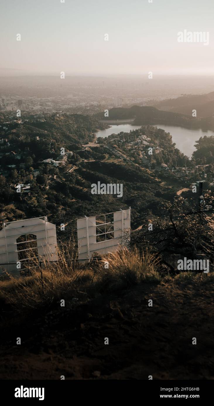 View from the top of Hollywood sign Stock Photo - Alamy