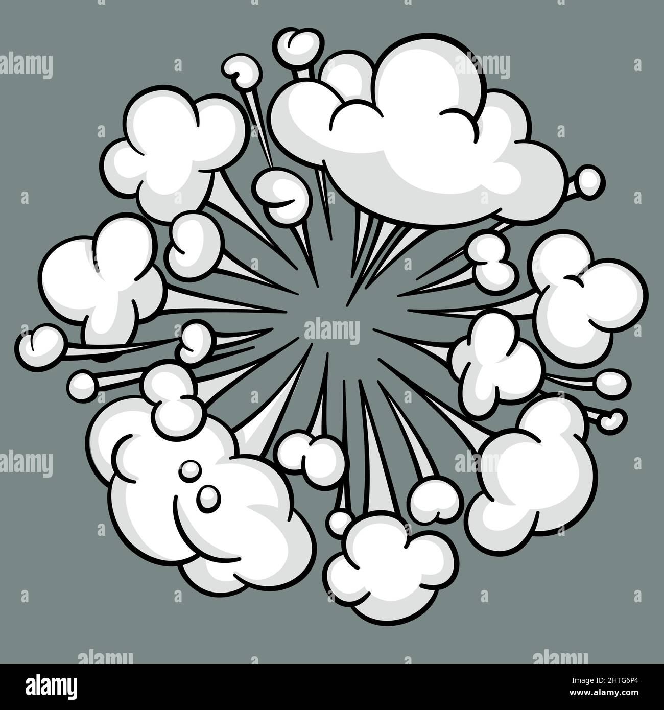 Comic cloud or smoke, cartoon vector motion effects, and explosions ...