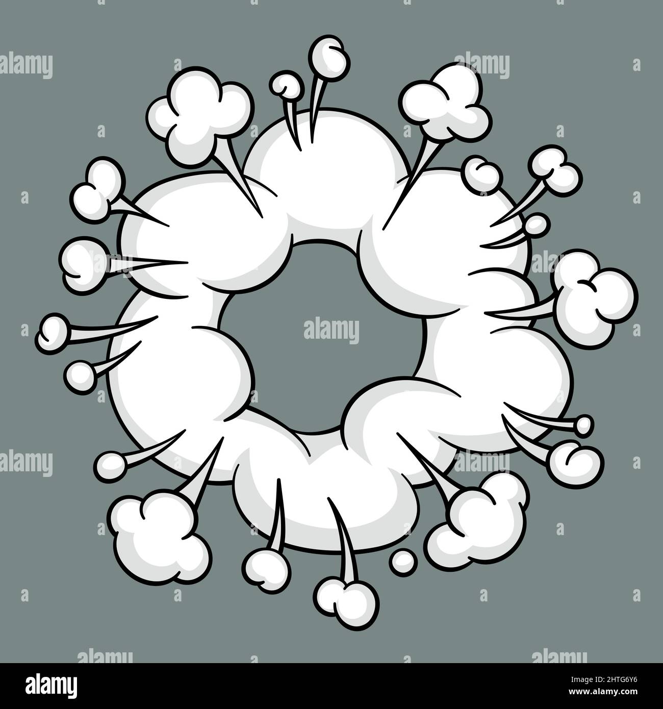 Comic cloud or smoke, cartoon vector motion effects, and explosions ...