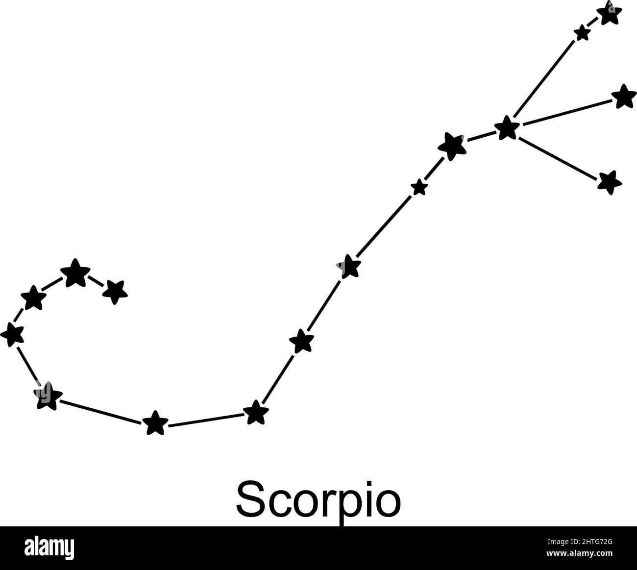 Constellation of zodiac sign Scorpio on white background, vector ...