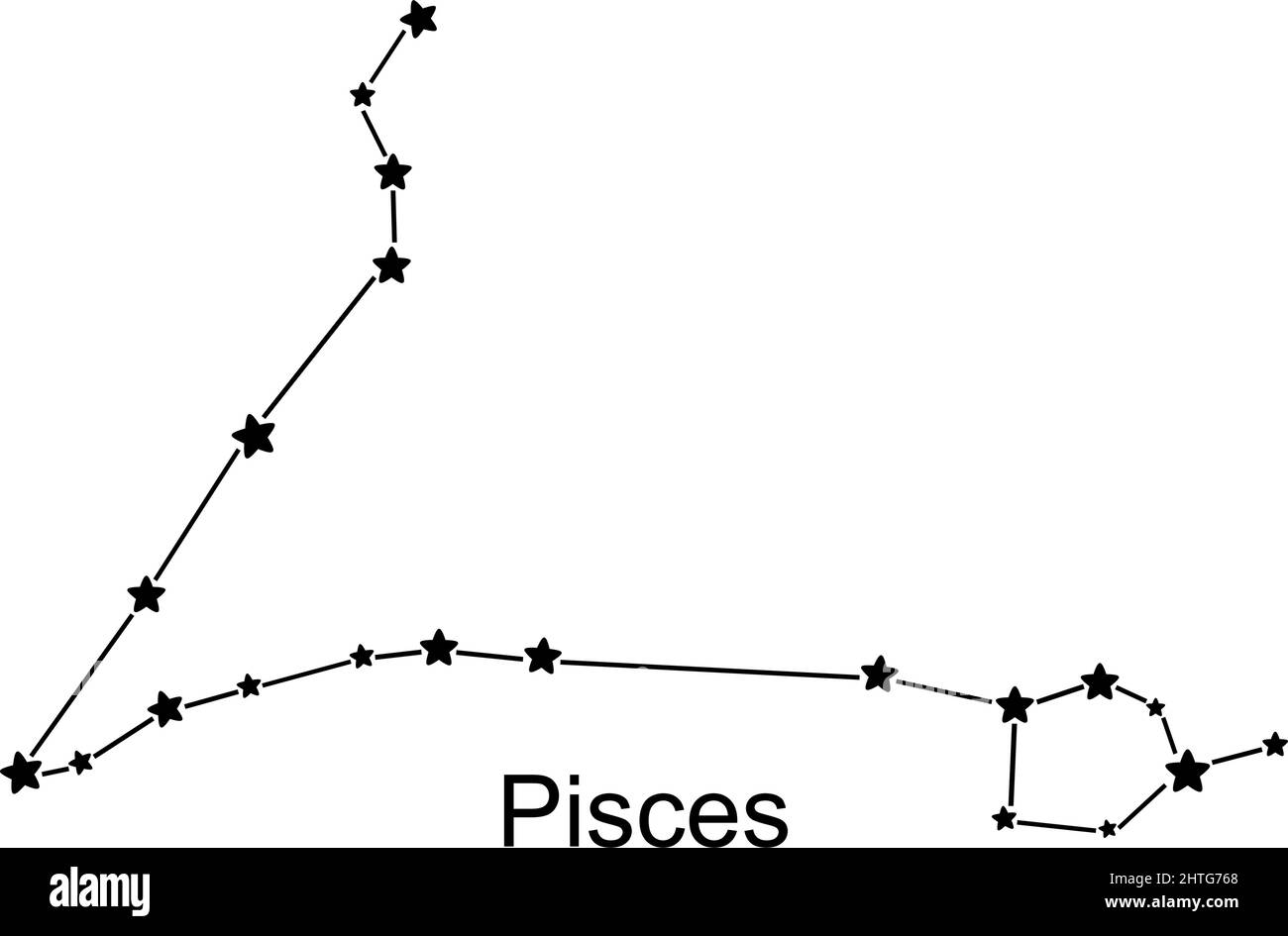 Constellation of zodiac sign Pisces on white background, vector ...