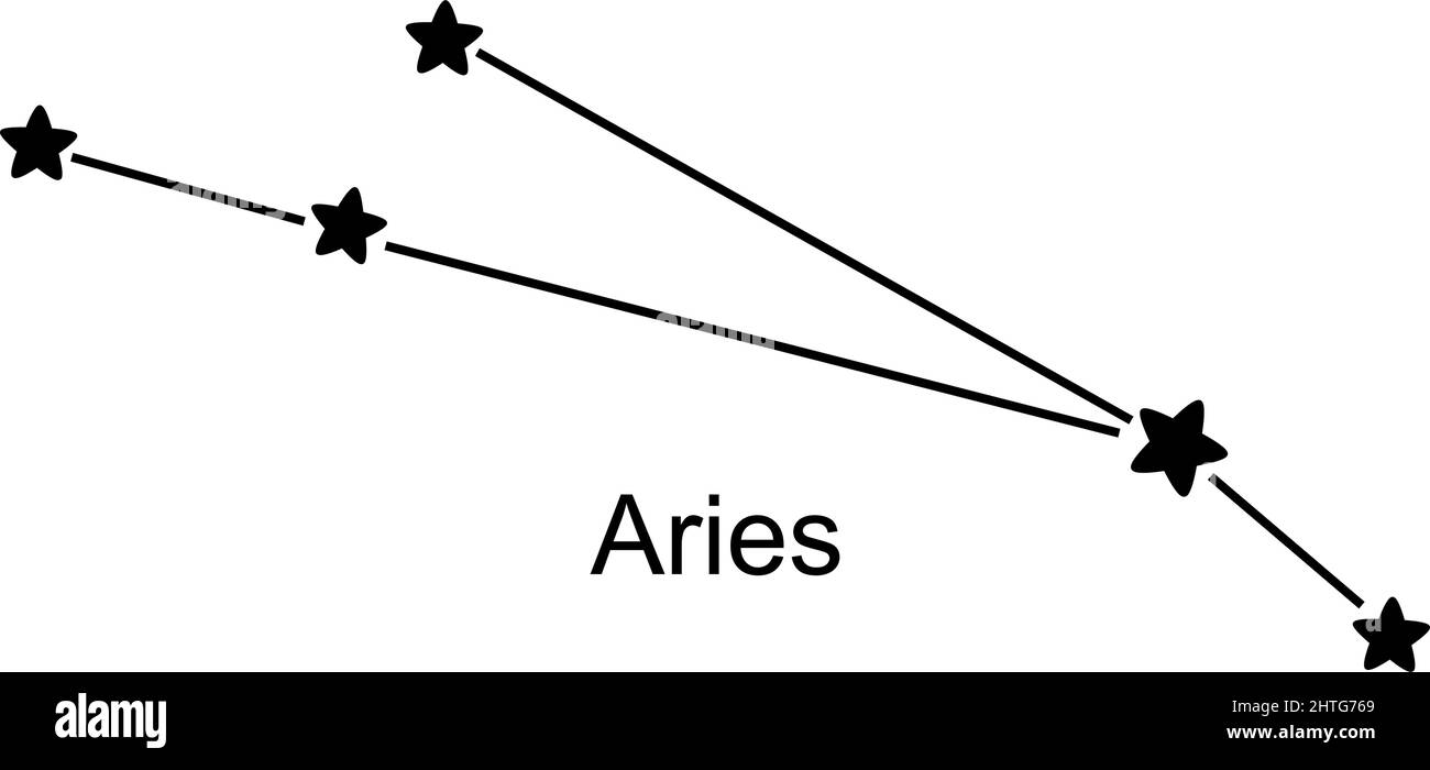 Constellation of zodiac sign Aries on white background, vector ...