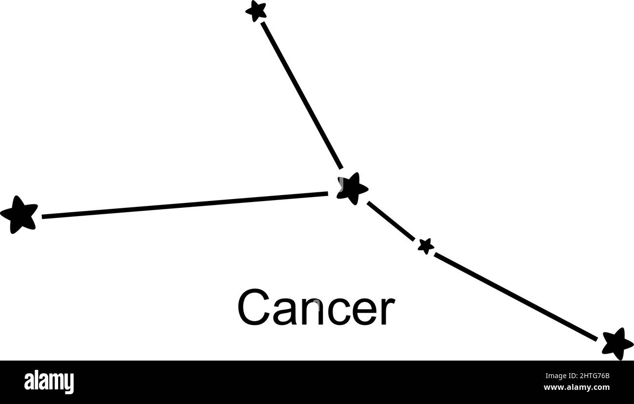 Constellation of zodiac sign Cancer on white background, vector ...