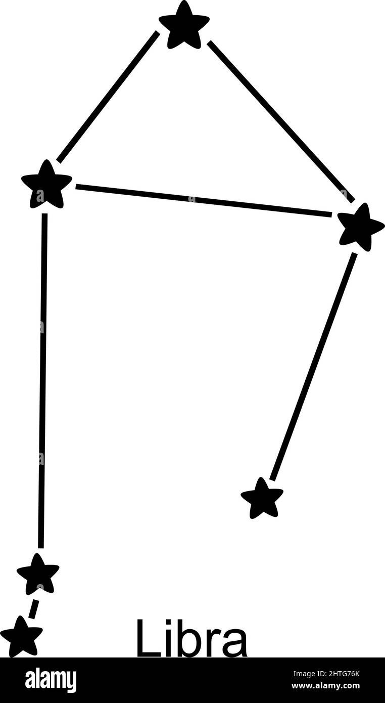 Constellation of zodiac sign Libra on white background, vector ...