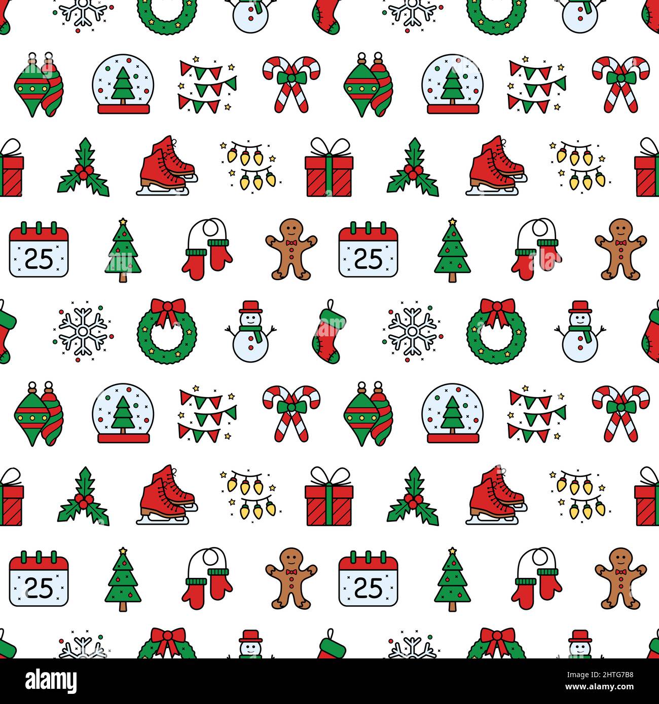 Seamless christmas and new year pattern, vector illustration Stock ...