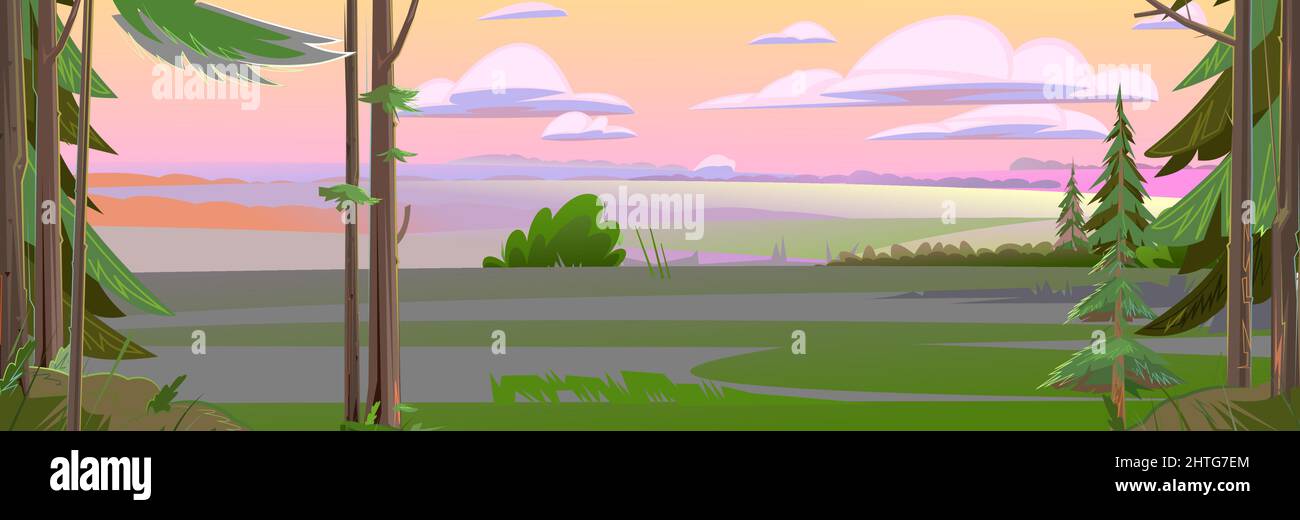 Rural fields. Beautiful scene in nature. Nice summer landscape in ...