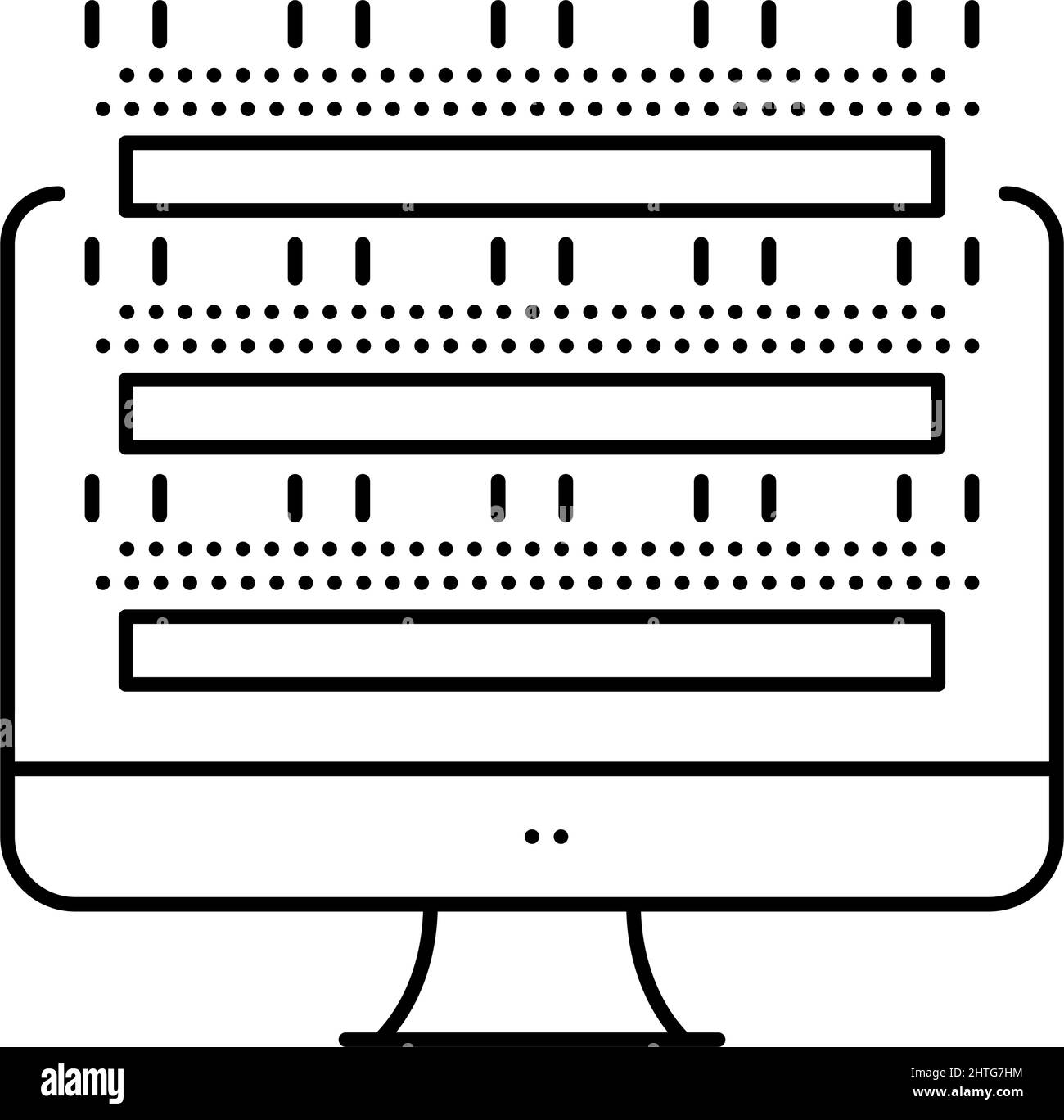 testing computer screen semiconductor manufacturing line icon vector ...