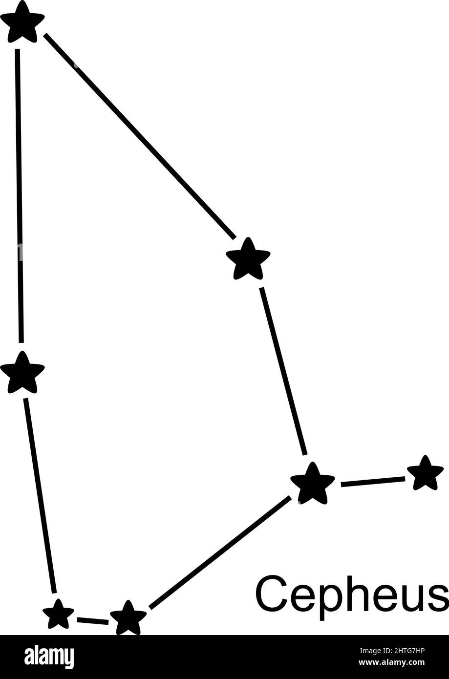 Constellation Cepheus on white background, vector illustration Stock ...