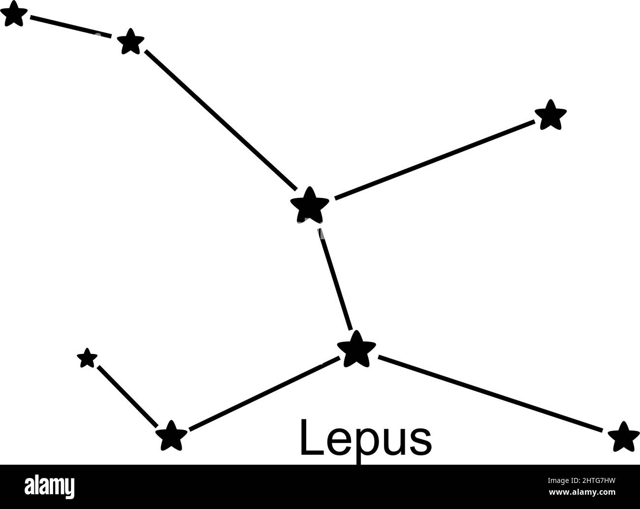 Constellation Lepus on white background, vector illustration Stock ...
