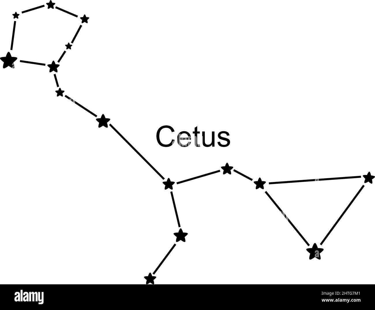 Constellation Cetus on white background, vector illustration Stock ...