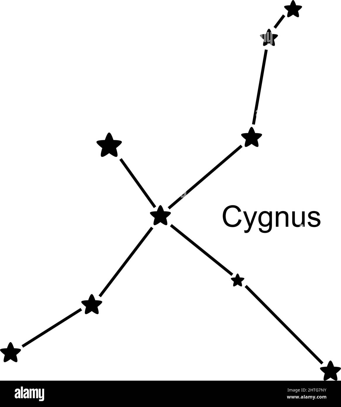 Constellation Cygnus on white background, vector illustration Stock ...