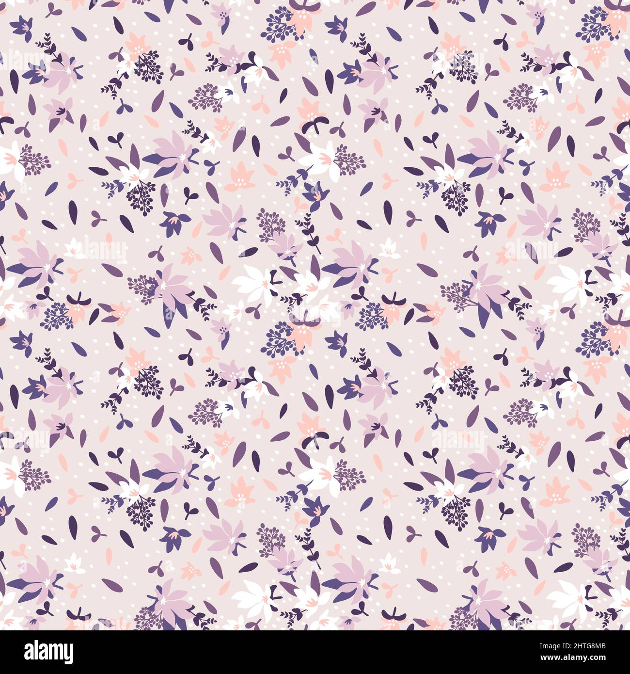 Seamless floral pattern, vector seamless background with spring flowers ...