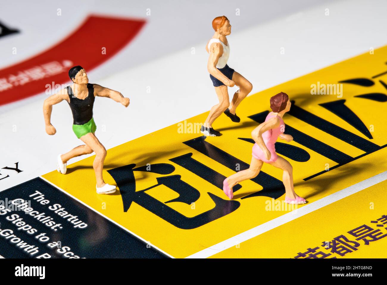Miniature figurines of athletes during training Stock Photo - Alamy