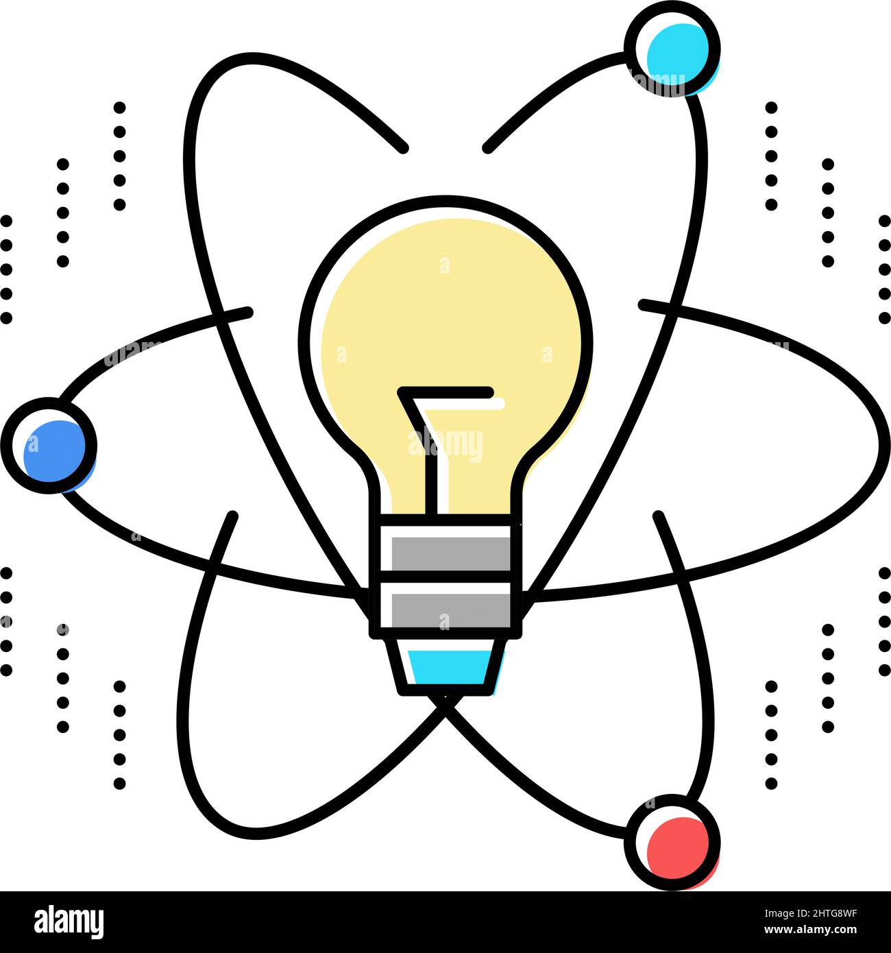 idea and realization neural network color icon vector illustration ...